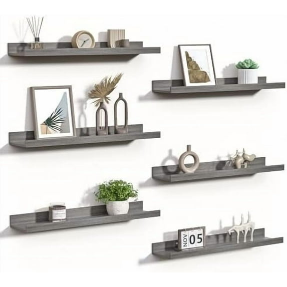 Floating Shelves for Wall, 23.6 Inch Shelves for Decor Storage Set of 6 ...