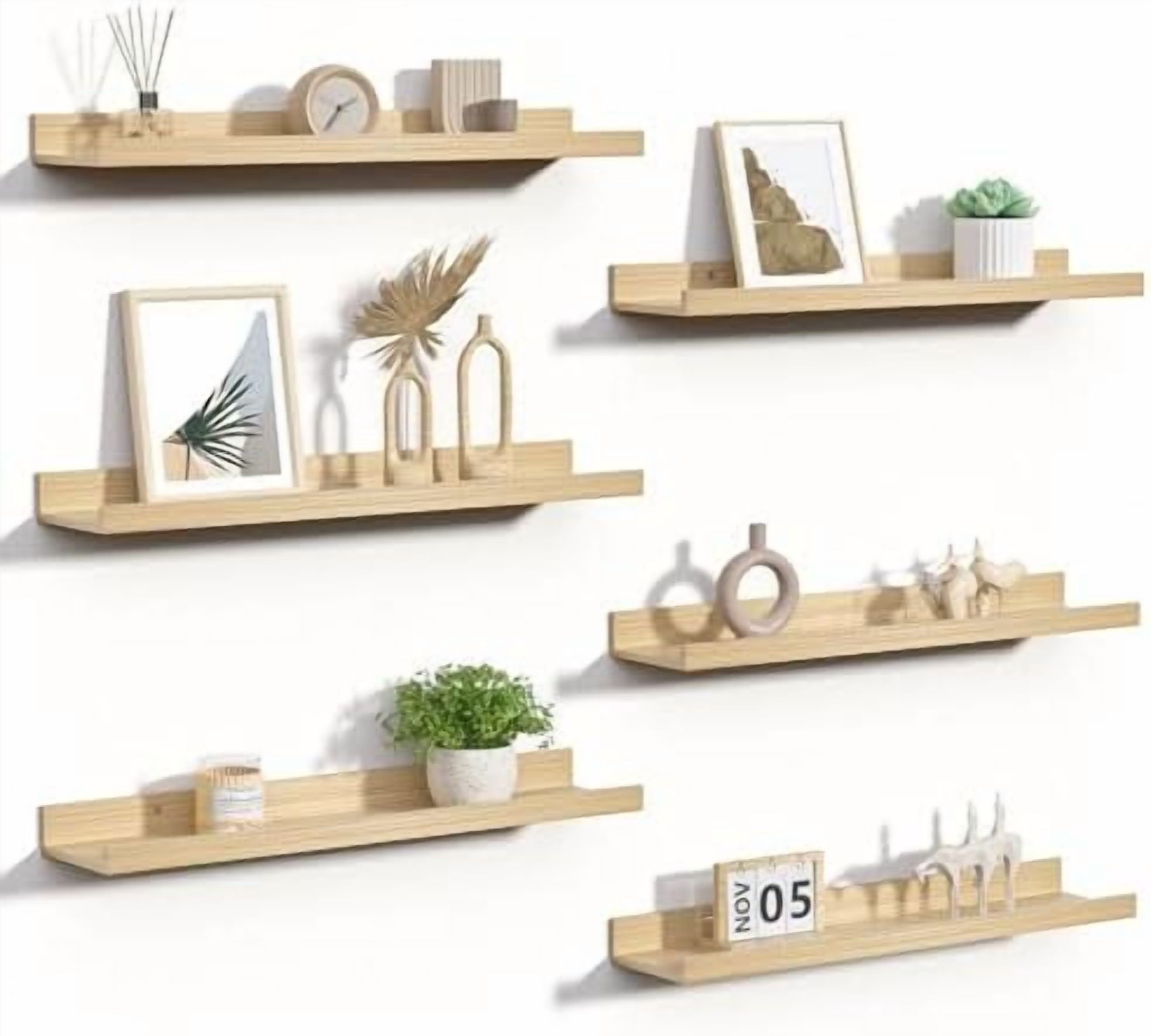 Floating Shelves for Wall, 23.6 Inch Shelves for Decor Storage Set of 6 ...