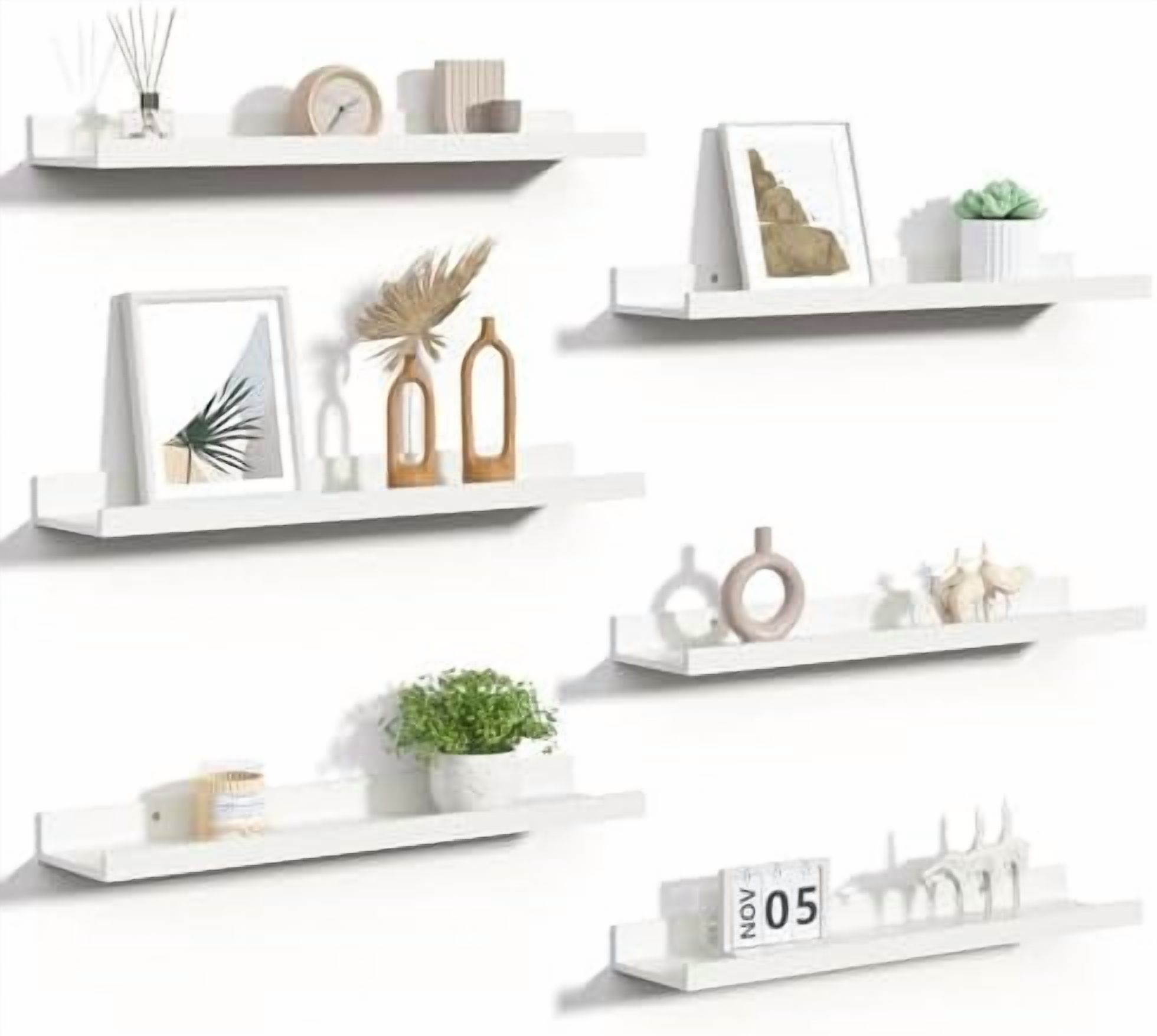 Floating Shelves for Wall, 23.6 Inch Shelves for Decor Storage Set of 6 ...