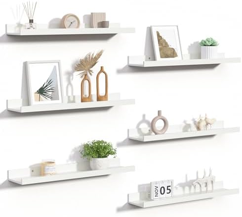 Floating Shelves for Wall, 23.6 Inch Shelves for Decor Storage Set of 6 ...