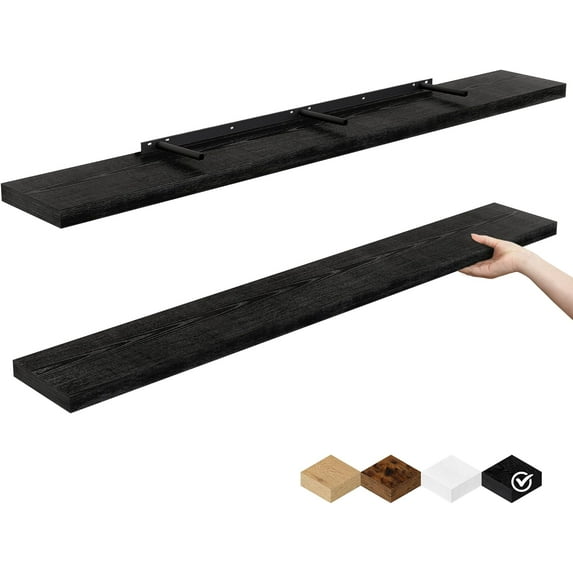 Floating Shelves for Wall 24" Rustic Wood Deep Wall Mounted Shelves ...