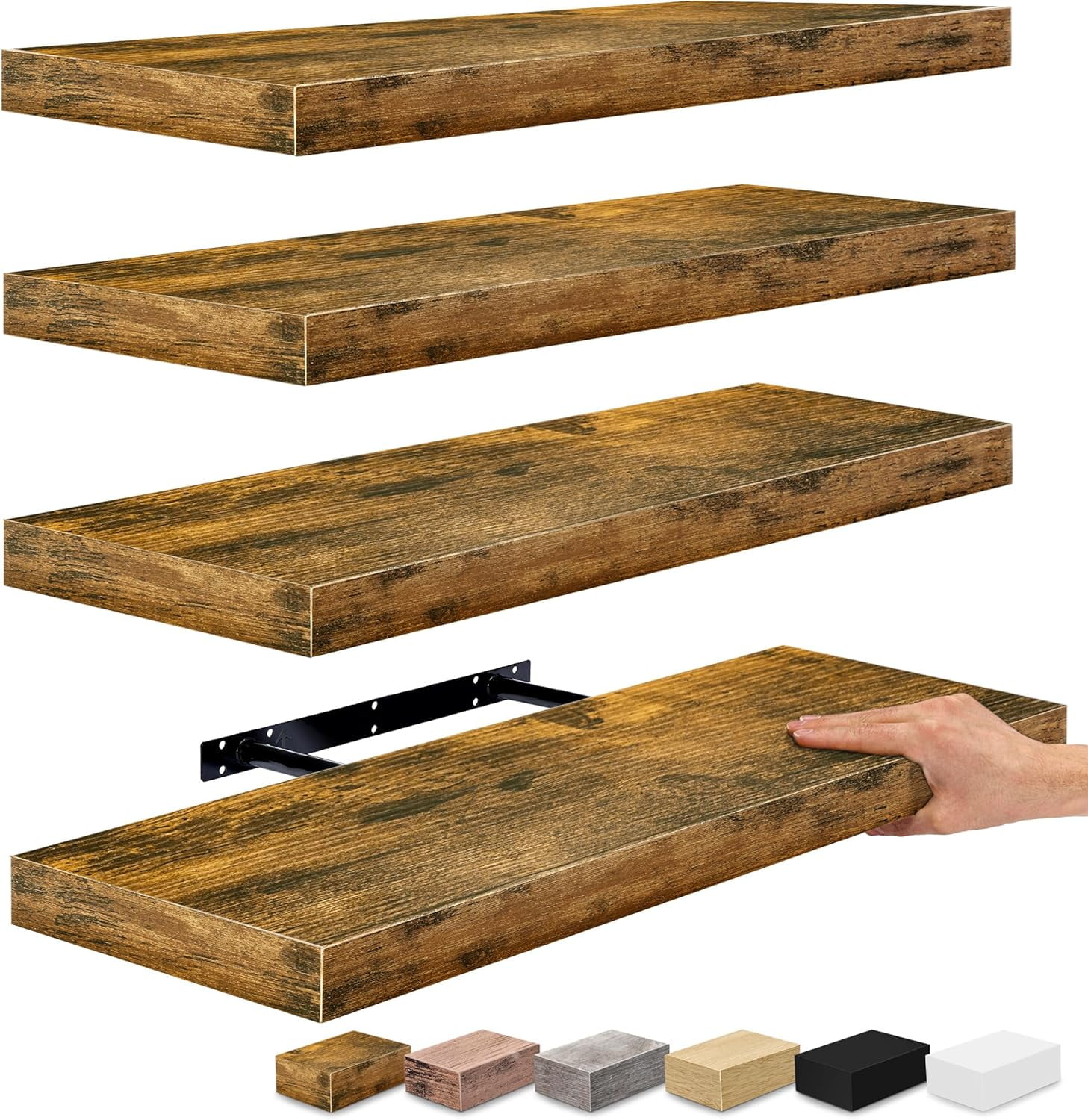 Floating Shelves for Wall - 24" Bathroom Shelves, Wall Decor for ...
