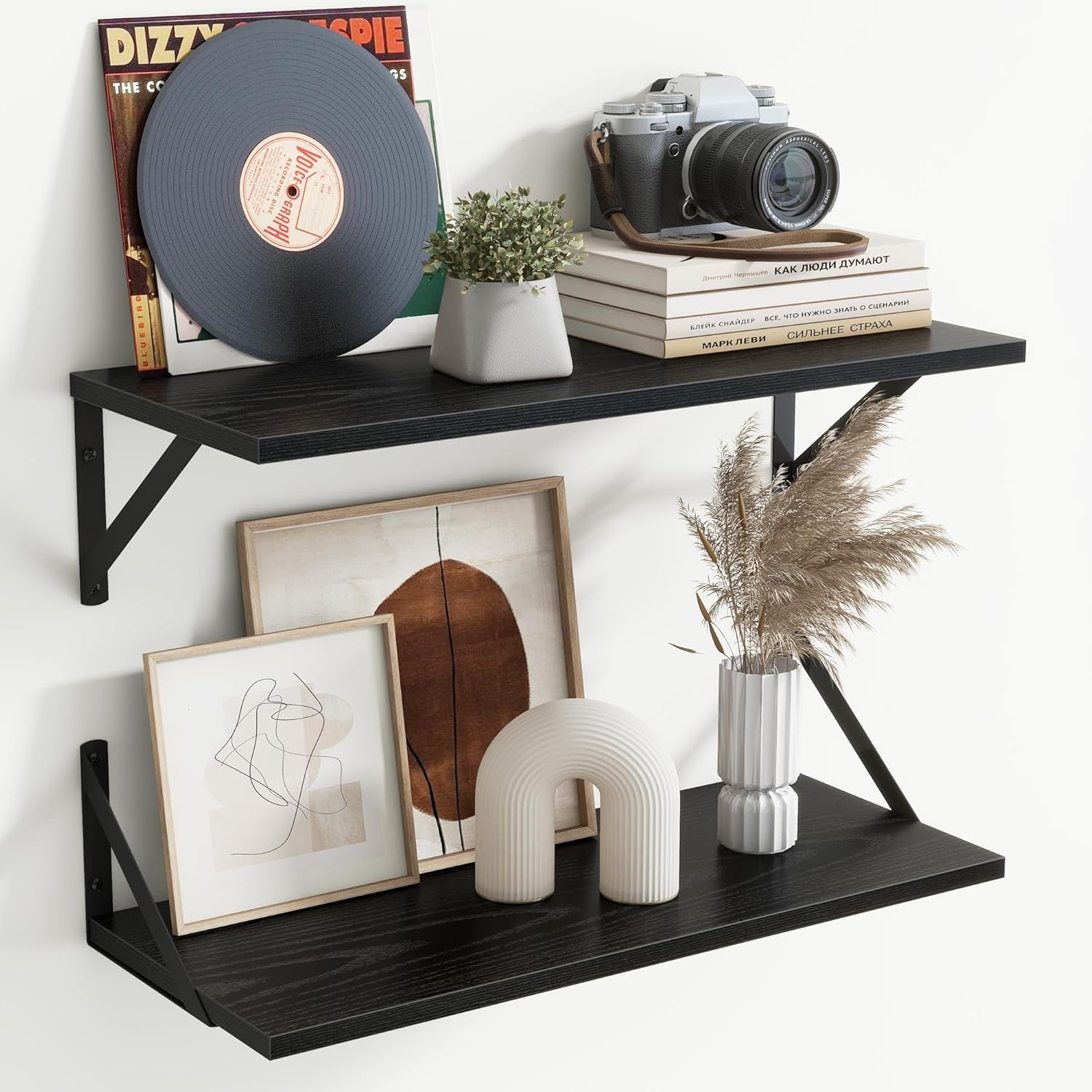 Floating Shelves for Wall, 24 Inch Wall Mounted Shelves Set of 2, Wood ...