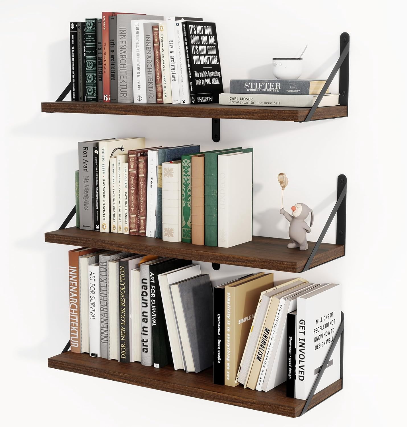 Floating Shelves for Wall 24 Inches,8 Inches Deep Wall Bookshelf ...