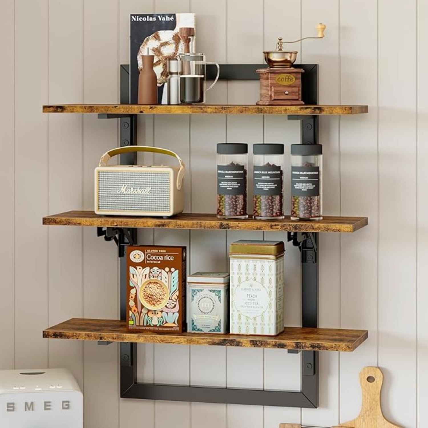 Floating Shelves for Wall, 24 inch Kitchen Shelves Wall Mounted, 3 Tier ...
