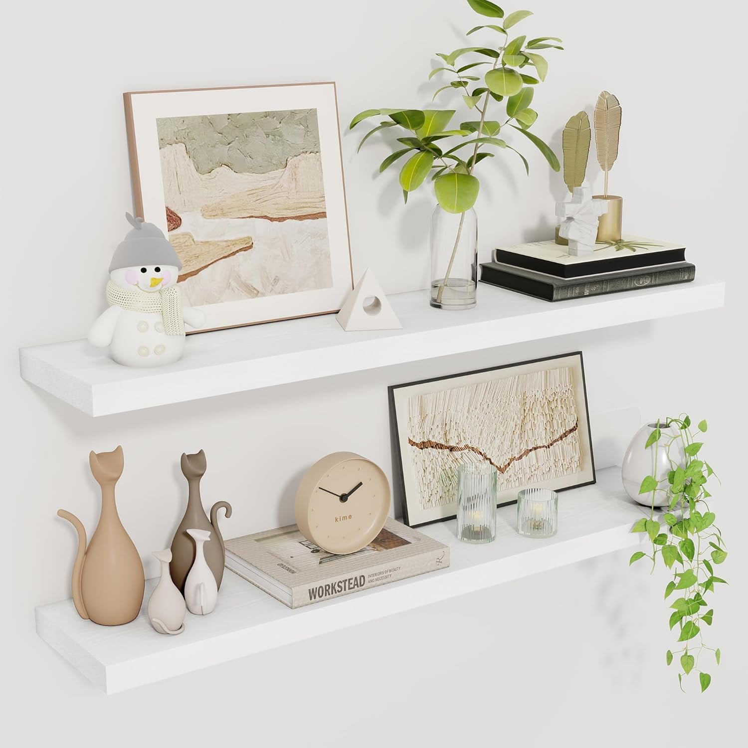 Floating Shelves for Wall, 32" Rustic Wood Deep Wall Mounted Shelves ...