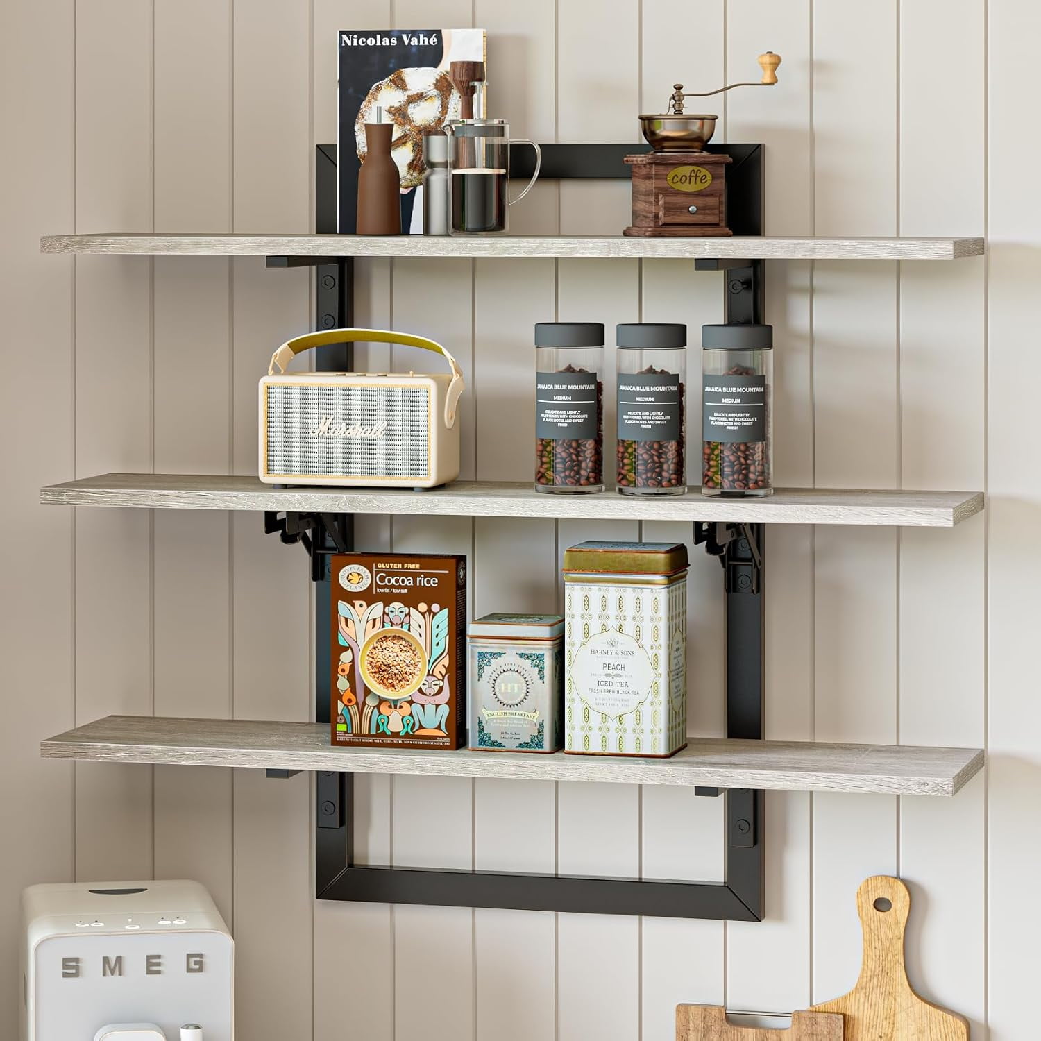 Floating Shelves for Wall, 32 inch Kitchen Shelves Wall Mounted, 3 Tier ...