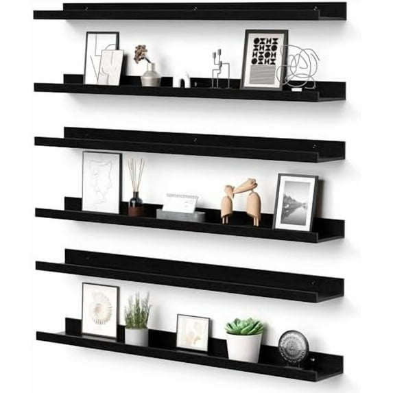 Floating Shelves for Wall, 35.5 Inch Shelves for Decor Storage Set of 6 ...