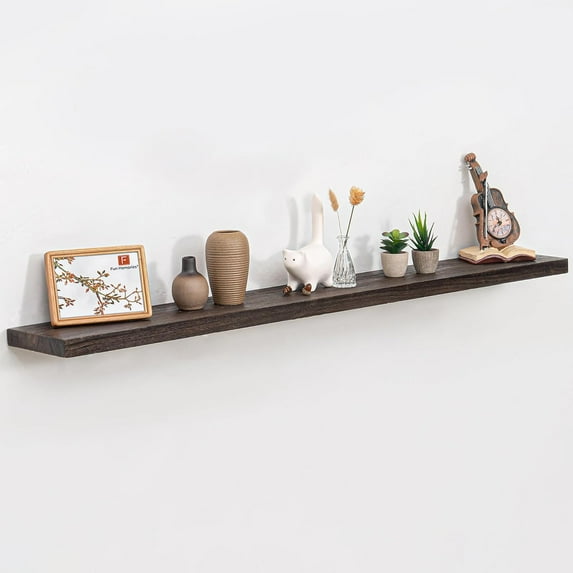 Floating Shelves for Wall 36"x9.3" Rustic Solid Live-Edge Elm Wood Wall ...