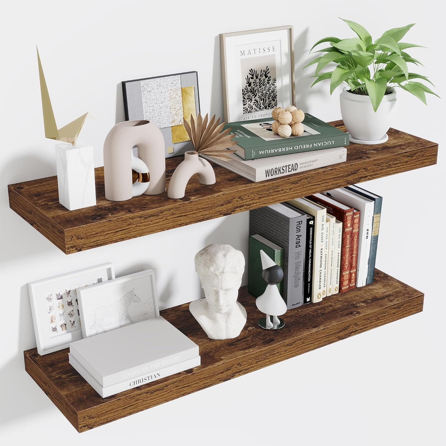 Floating Shelves for Wall 36 Inches, Wood Wall Shelves with Invisible ...