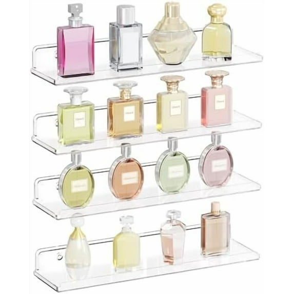 Floating Shelves for Wall, 4 Pack 15" Clear Acrylic Shelf Room Decor ...