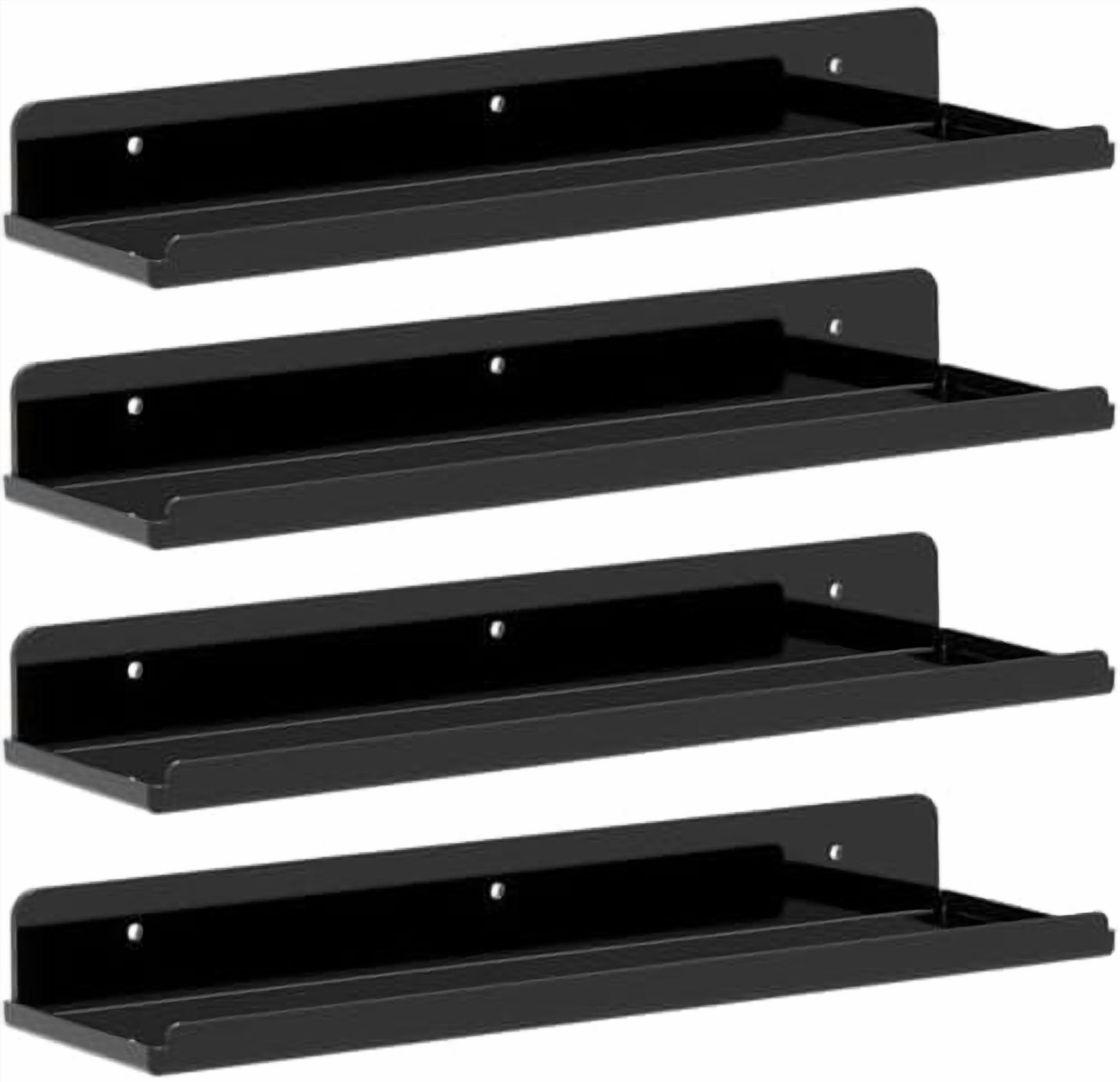 Floating Shelves for Wall, 4 Pack Black Acrylic Shelf 15" Room Decor ...