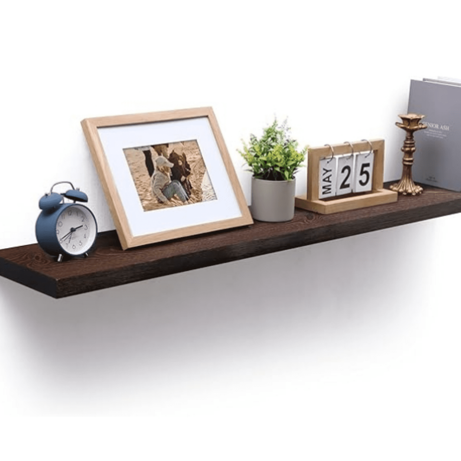 Floating Shelves for Wall - 48 Inch Dark Wood Shelves for Wall - 8 Inch ...