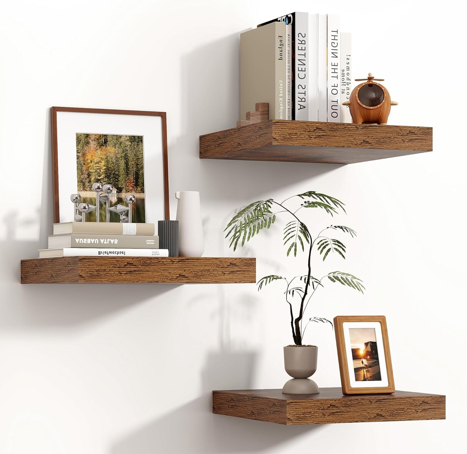Floating Shelves for Wall 72"W x 11.6"D x 2"H Long Engineered Wood Wall ...