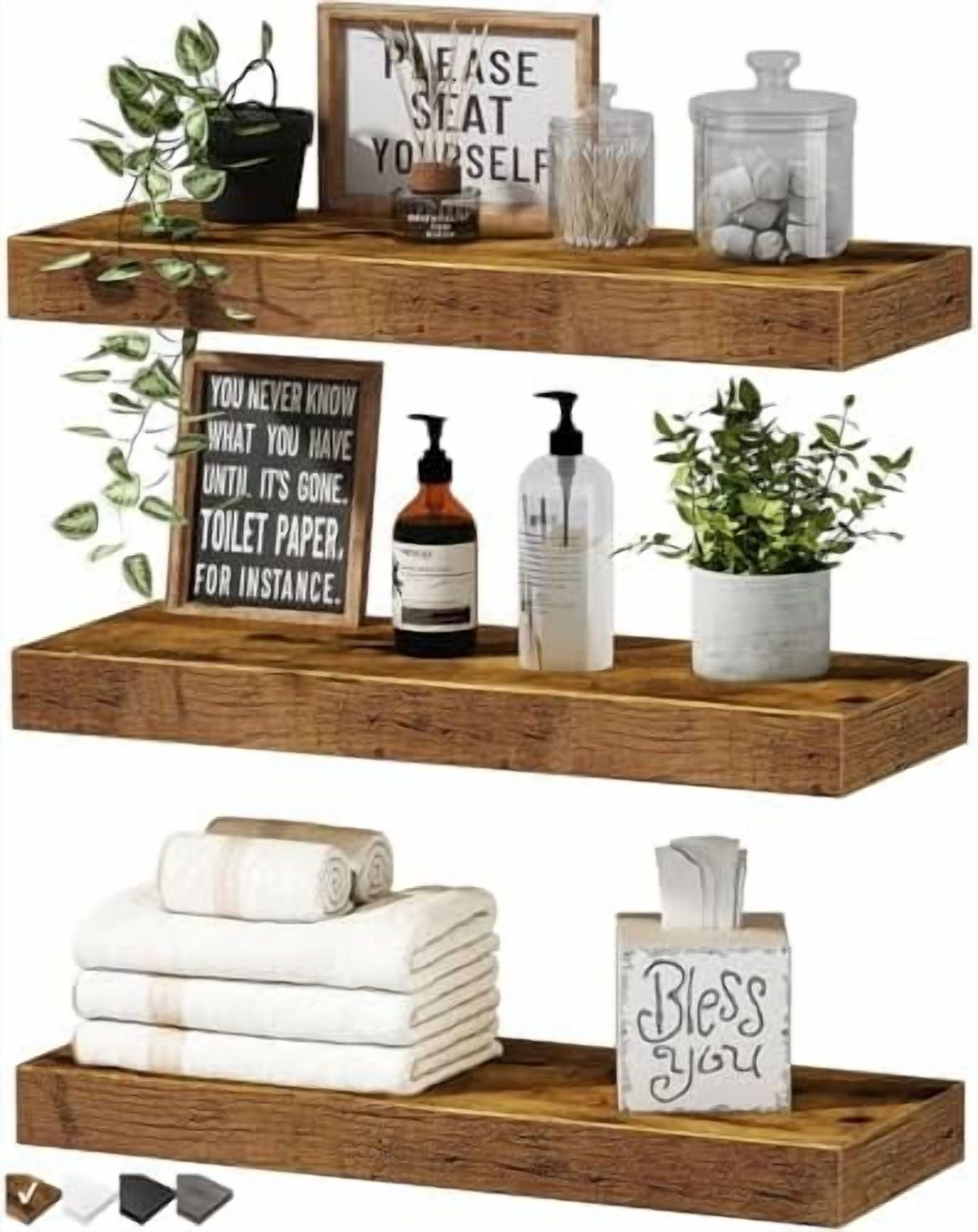 Floating Shelves for Wall Bathroom Shelf Bedroom Kitchen Living Room ...