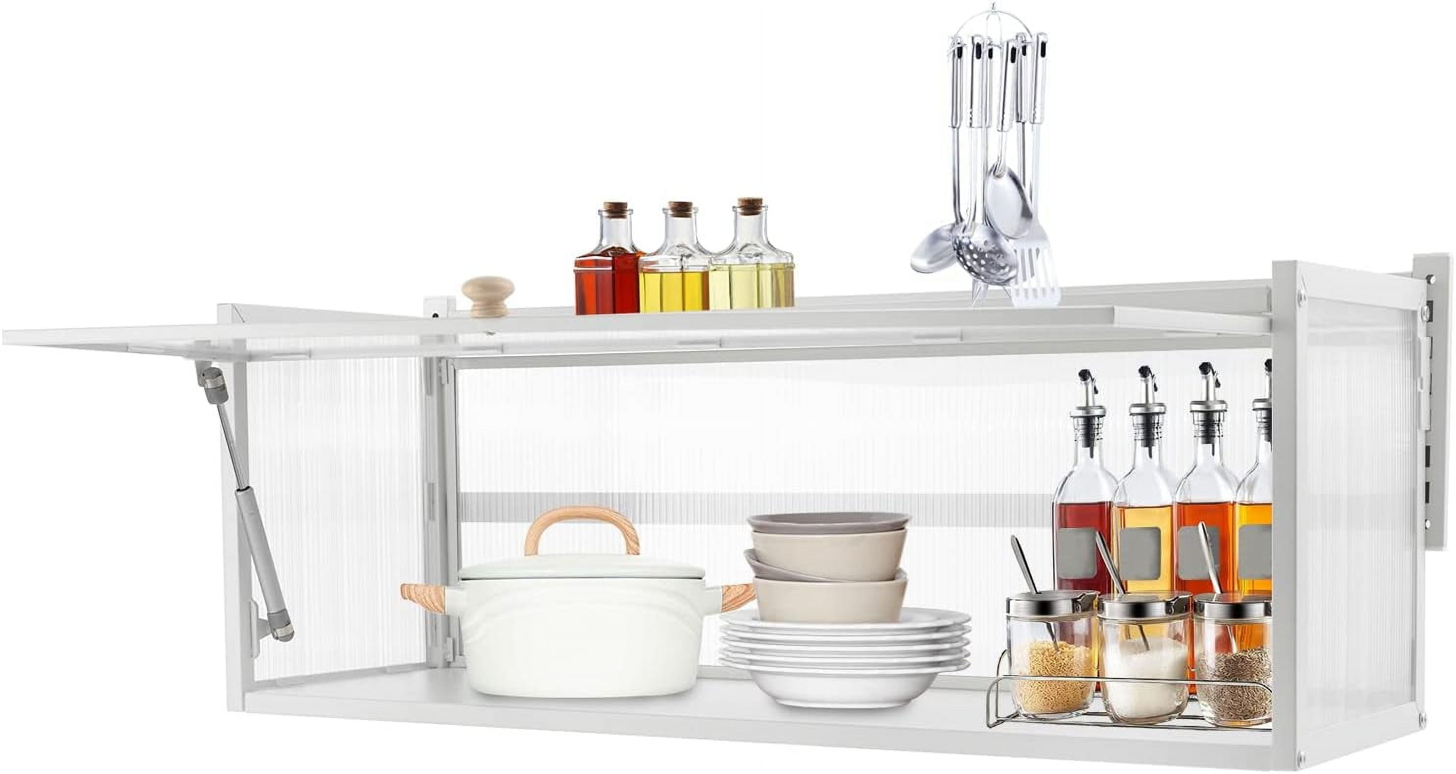 Floating Shelves Wall Mount Kitchen Storage Cabinet, Carbon Steel Load ...