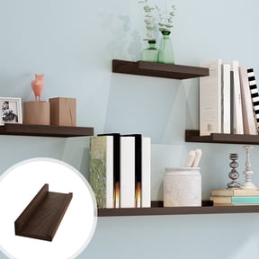 Muzilife, Set of 2 White Wooden Floating Shelves, 12 inch - Walmart.com