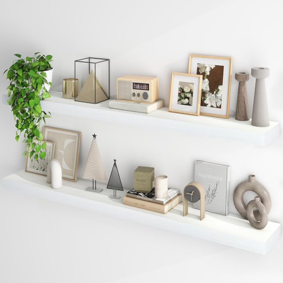 Floating Shelves Wall Mounted Rustic Wood Floating Shelf with Invisible ...
