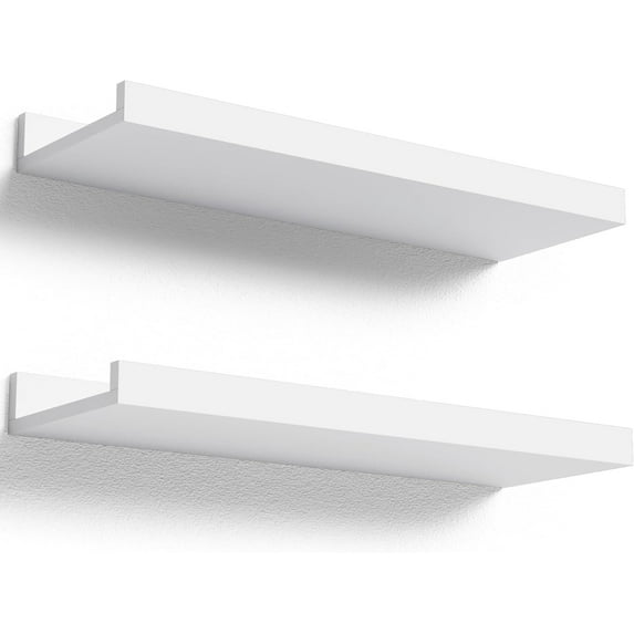 Floating Shelves Wall Mounted Set of 2, Modern White Shelves for ...