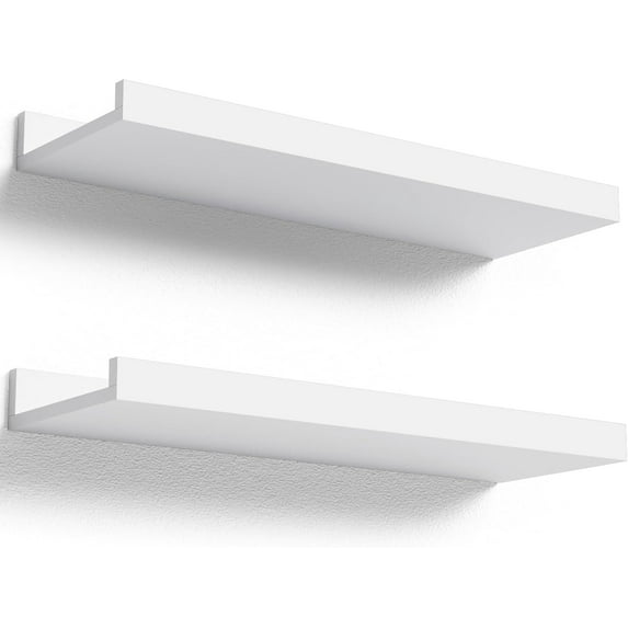 Floating Shelves Wall Mounted Set of 2, Modern White Shelves for ...