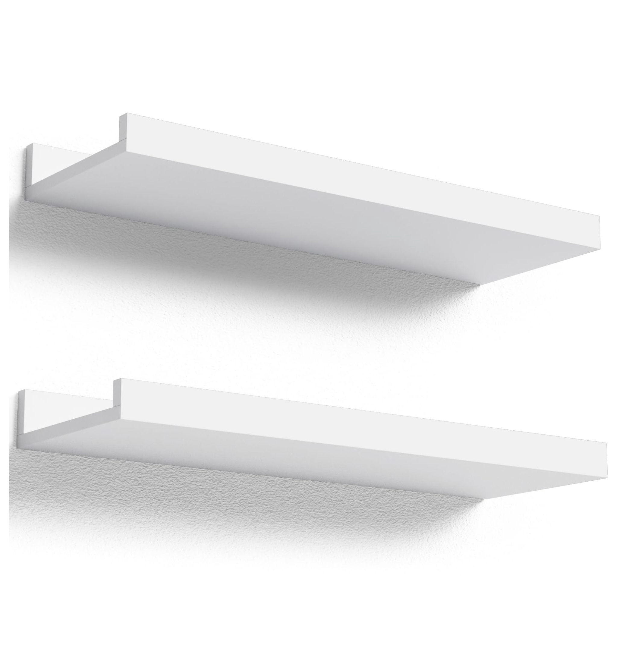 Floating Shelves Wall Mounted Set of 2, White Modern Shelves for ...