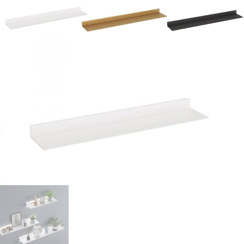 Floating Shelves Wall Mounted with LED Warm Light, Metal Lighted ...