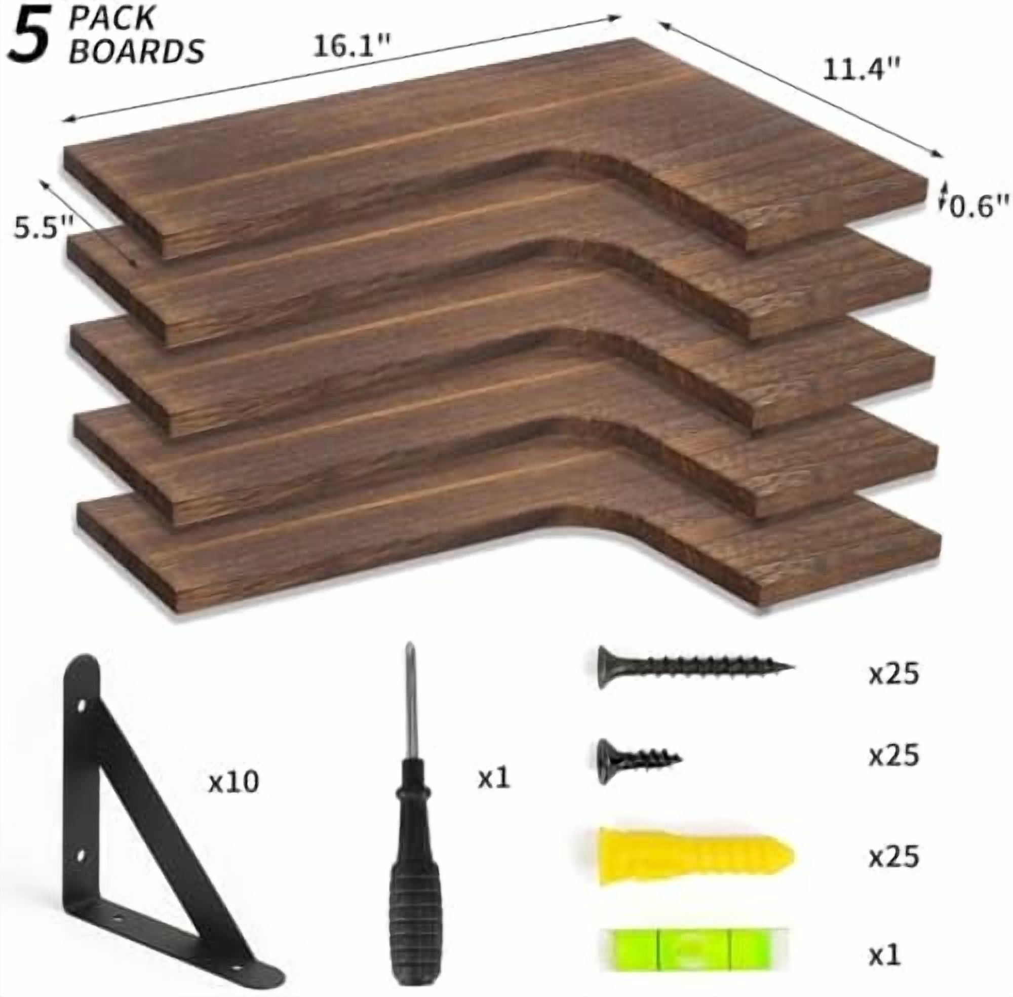 Floating Shelves for Wall, Rustic Wood Wall Mounted Corner Shelf for ...