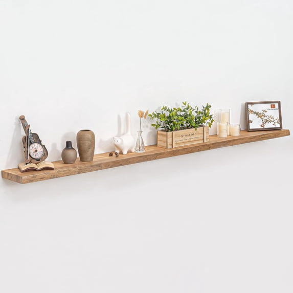 Floating Shelves for Wall Set of 2 Rustic Solid Elm Wood Live Edge Wall ...
