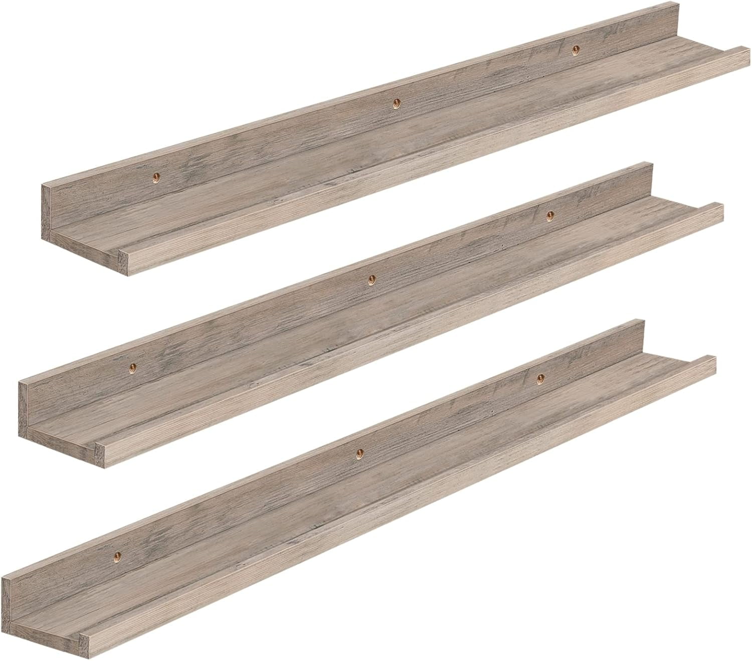 Floating Shelves, Wall Shelf Set of 3, 35.4 Shelf with Raised Edge and ...