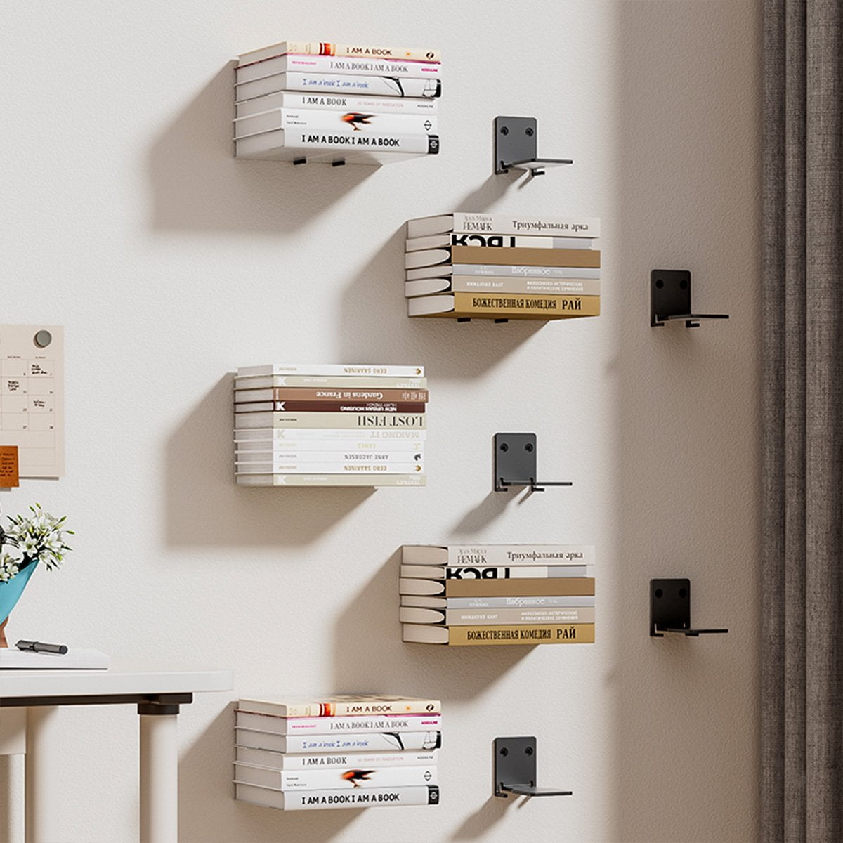 Floating Shelves for Wall,Steel Constructed Hidden Floating Bookshelf ...