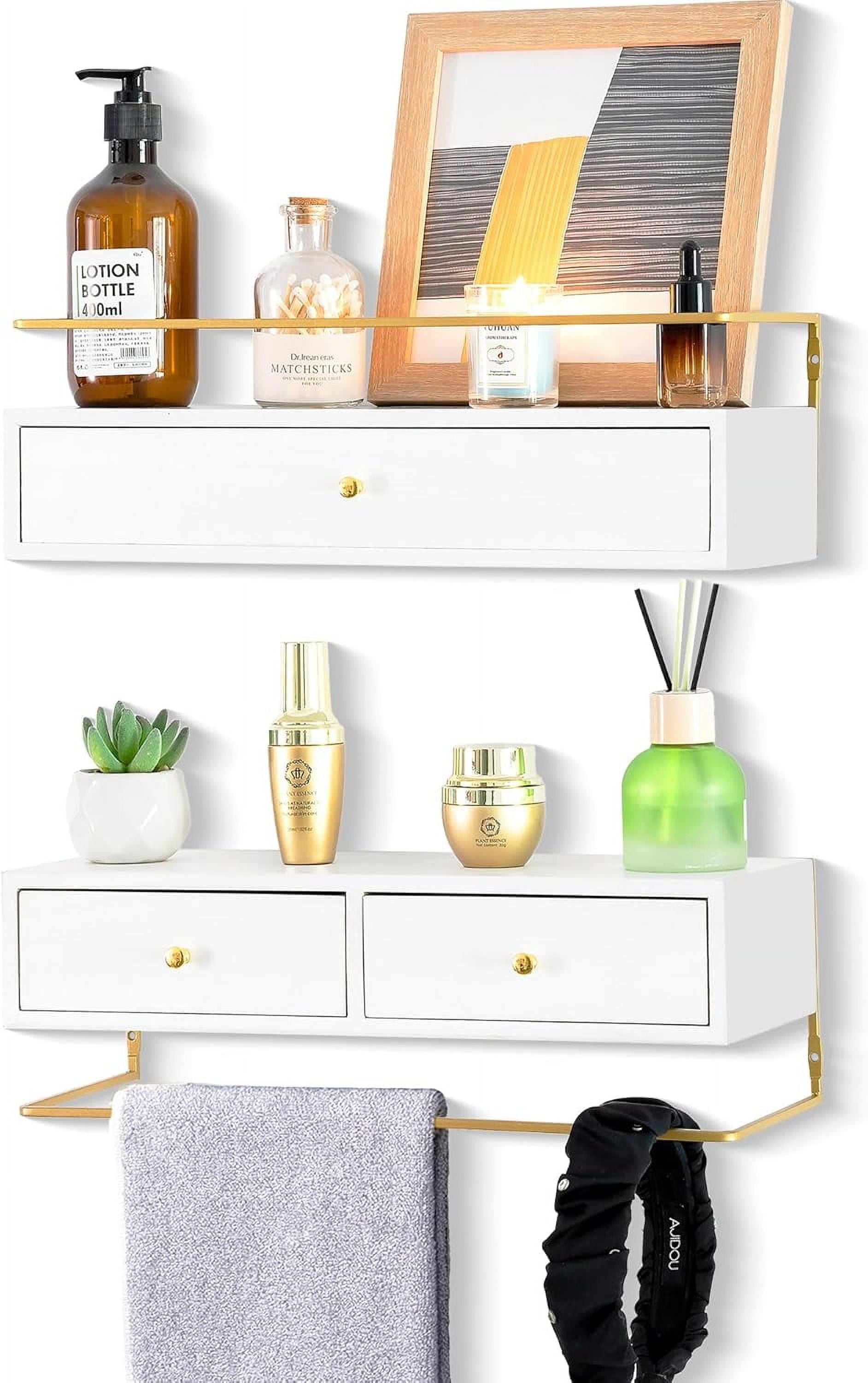 Floating Shelves for Wall Storage, Wall Mounted Bathroom Shelf with ...