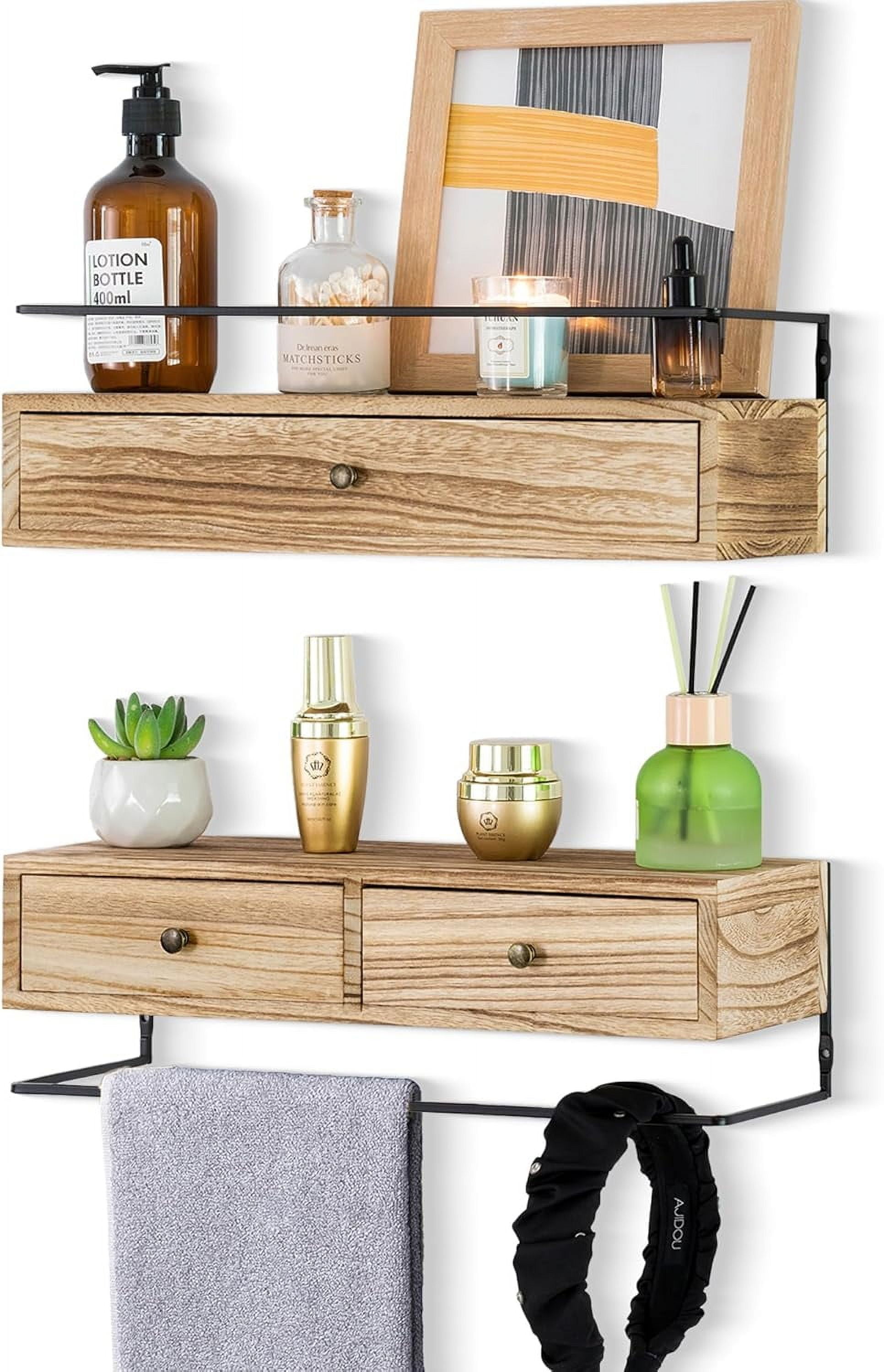 Floating Shelves for Wall Storage, Wall Mounted Bathroom Shelf with ...