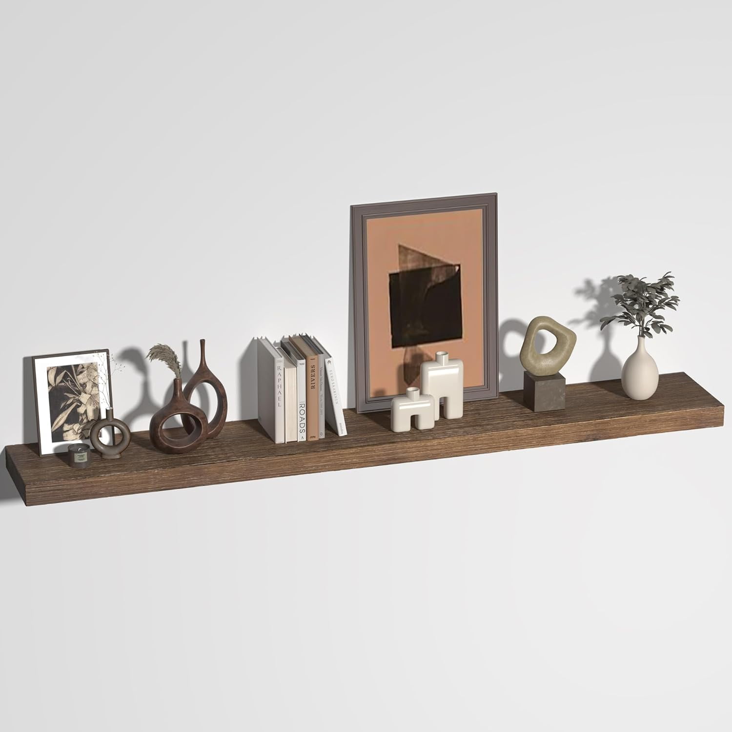 Floating Shelves for Wall, Sourced Fir Wood 55 Inch Wall Shelves Set of ...