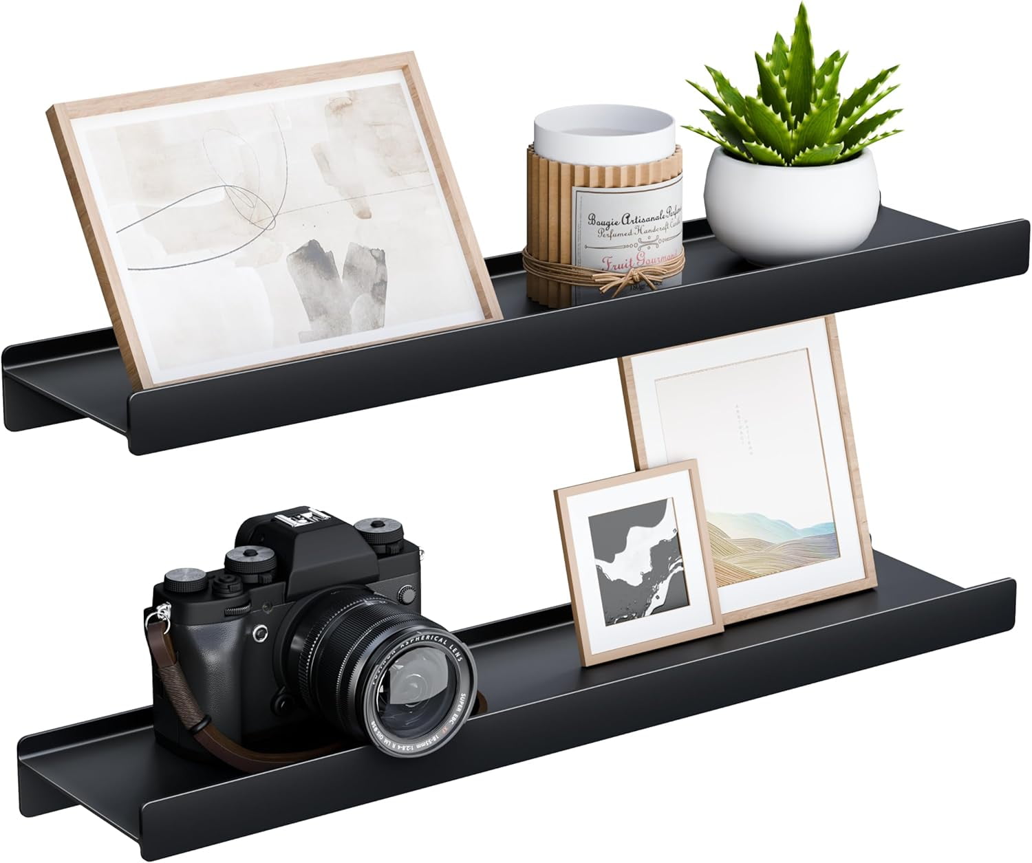 Floating Shelves for Wall, Wall Mounted Shelves with Lip for Storage ...