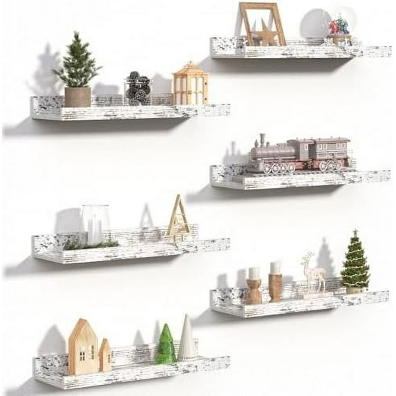 Floating Shelves for Wall, Wall Shelves for Decor Storage Set of 6 ...