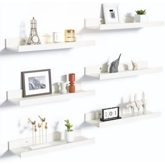 Floating Shelves for Wall, Wall Shelves for Decor Storage Set of 6 ...