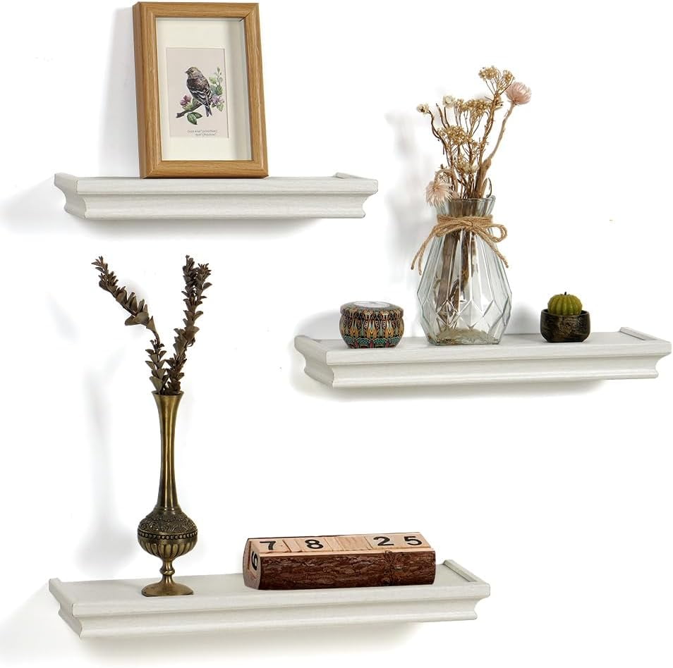 Floating Shelves for Wall, White Floating Shelf Set of 3, Wall Shelves ...