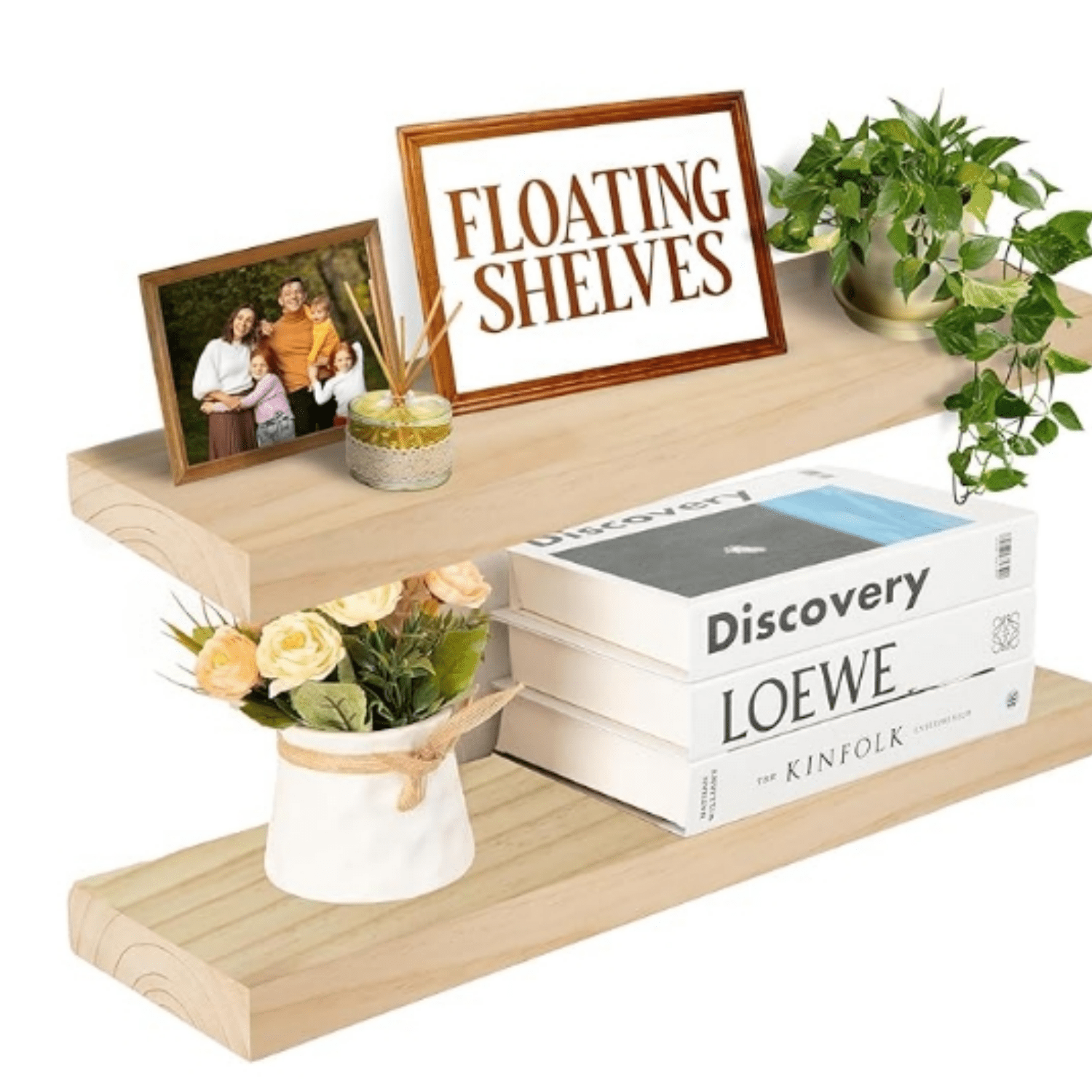Heavy Duty Floating Shelves for Wall Long - Handmade Natural Wood ...