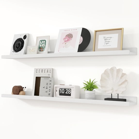 Floating Shelves for Wall, Solid Wood Picture Ledge Shelf for Wall ...