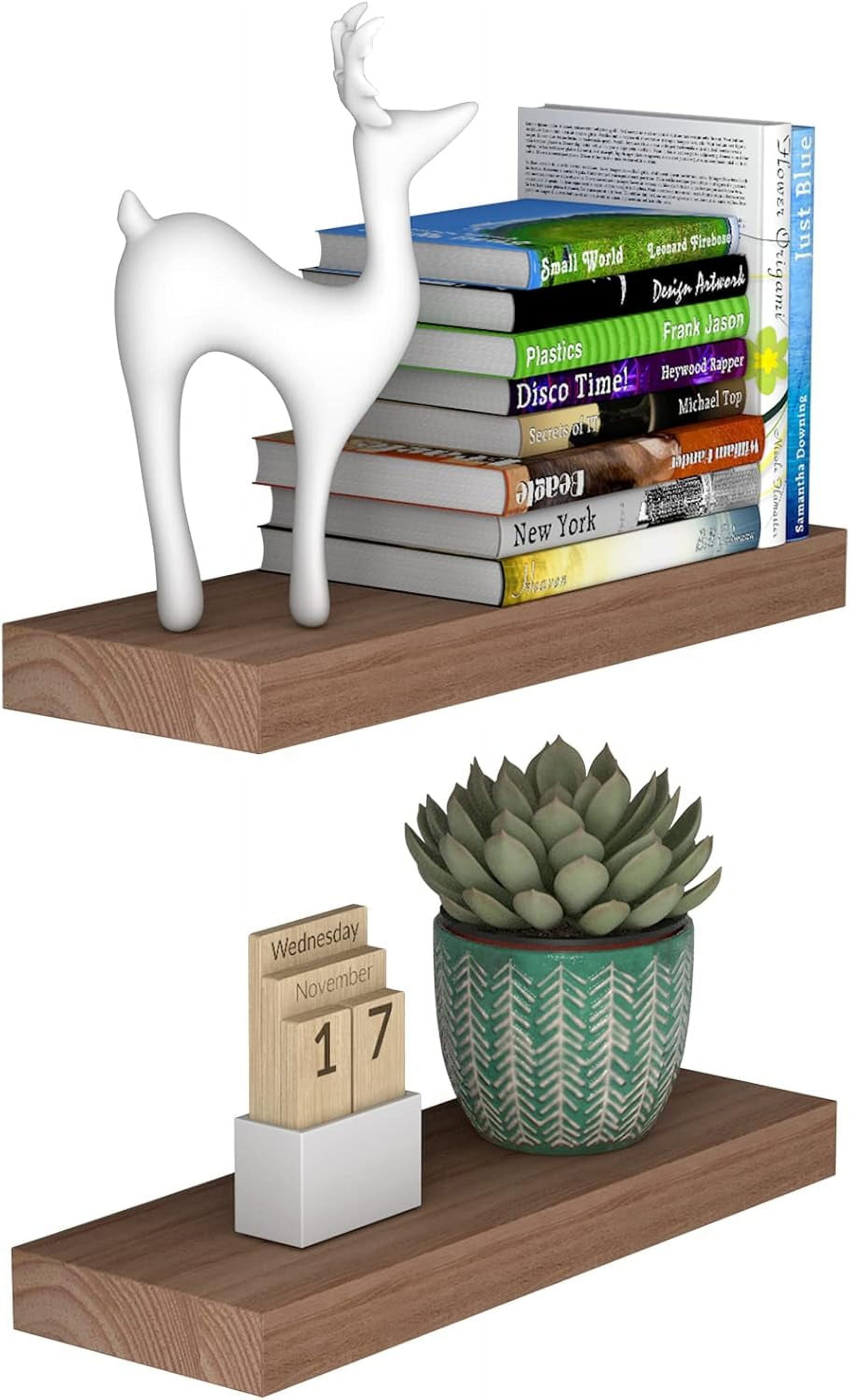 Floating Shelves Wood - Storage Shelf 24 Inch - Rustic Wall Mounted ...