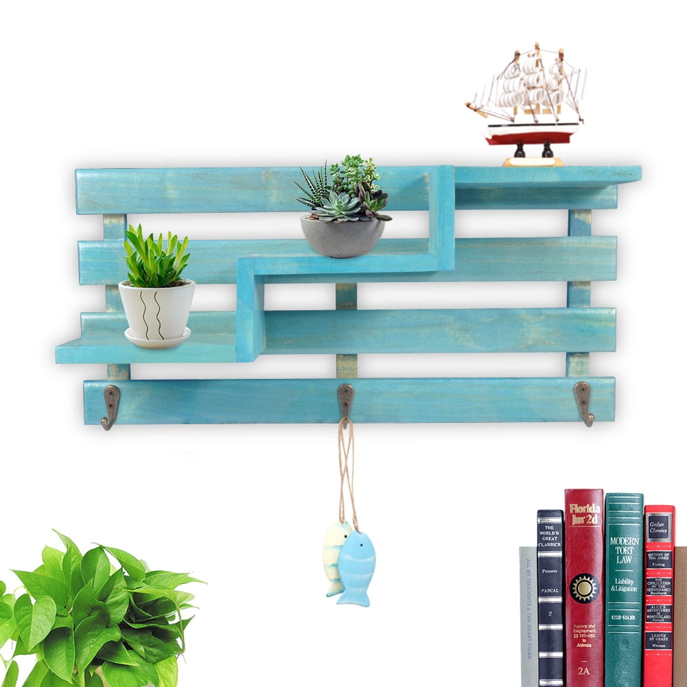 Floating Shelves Wooden Storage Rack Trapezoid Shape Wall Shelf Wood ...