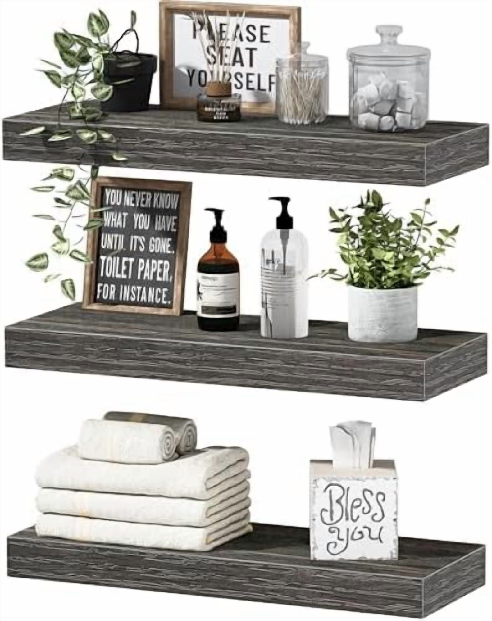 Floating Shelves for Wall Bathroom Shelf Bedroom Kitchen Living Room ...