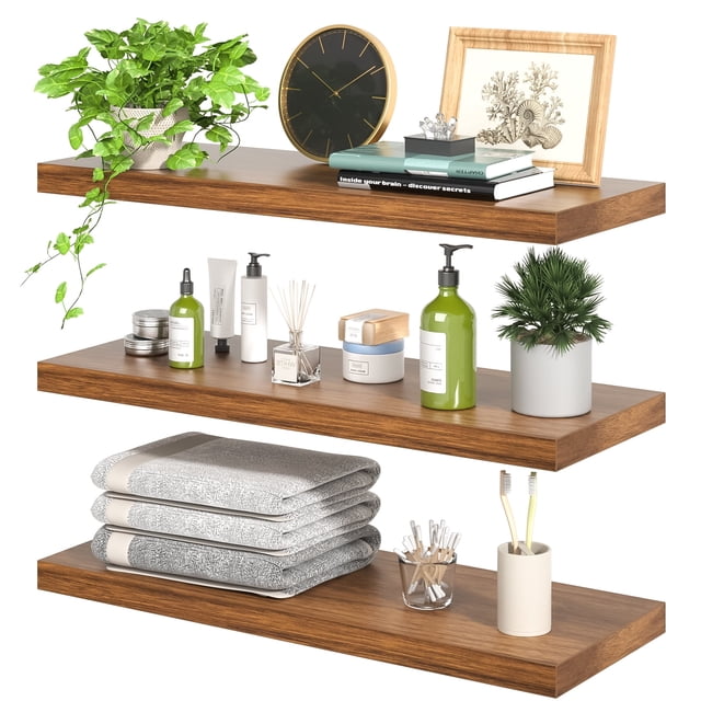 Cshidworld Floating Shelves Set of 3, 16" Bathroom Shelves Over Toilet ...