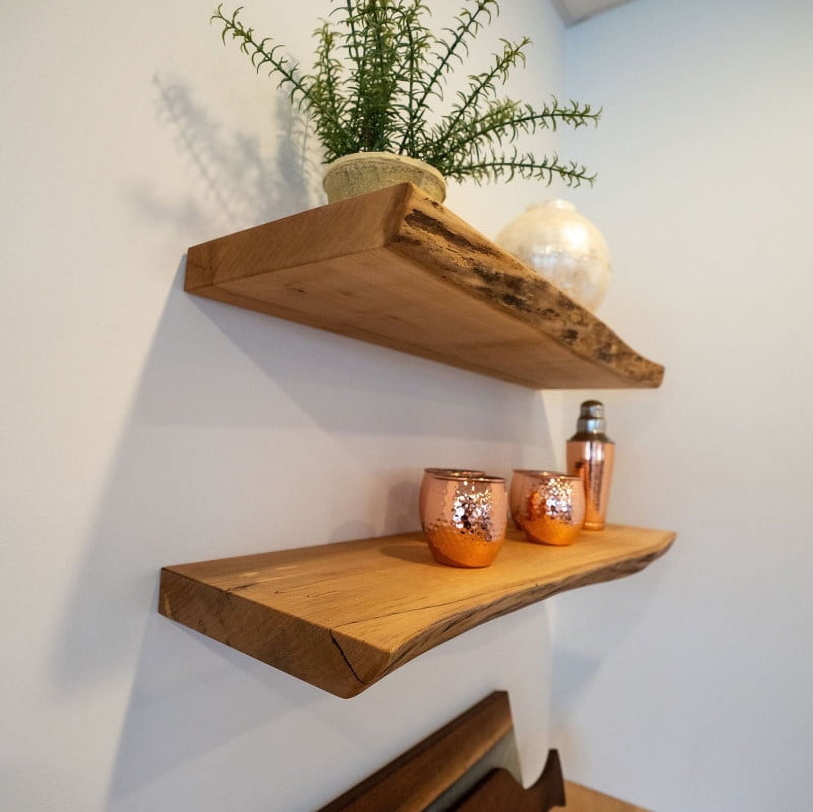 Floating Shelves for Wall- Handmade Natural Wood Floating Shelves ...