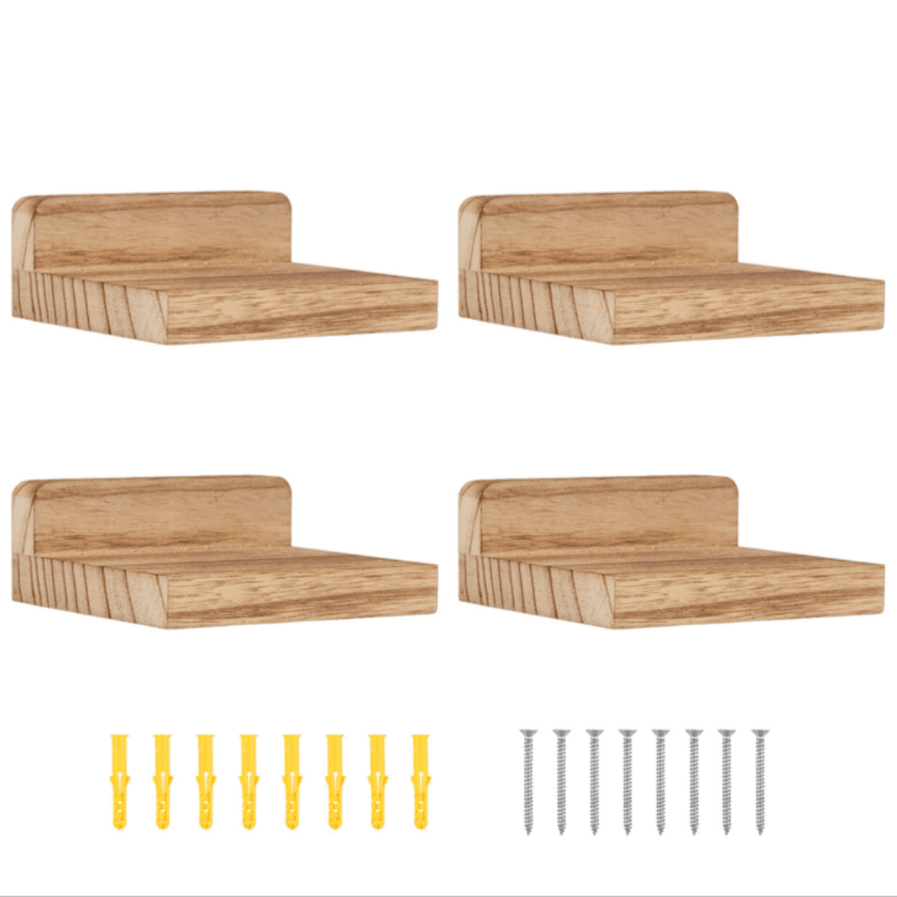 Floating Shelves for Wall, Wall Decor Storage Set of 4, Wall Mounted ...