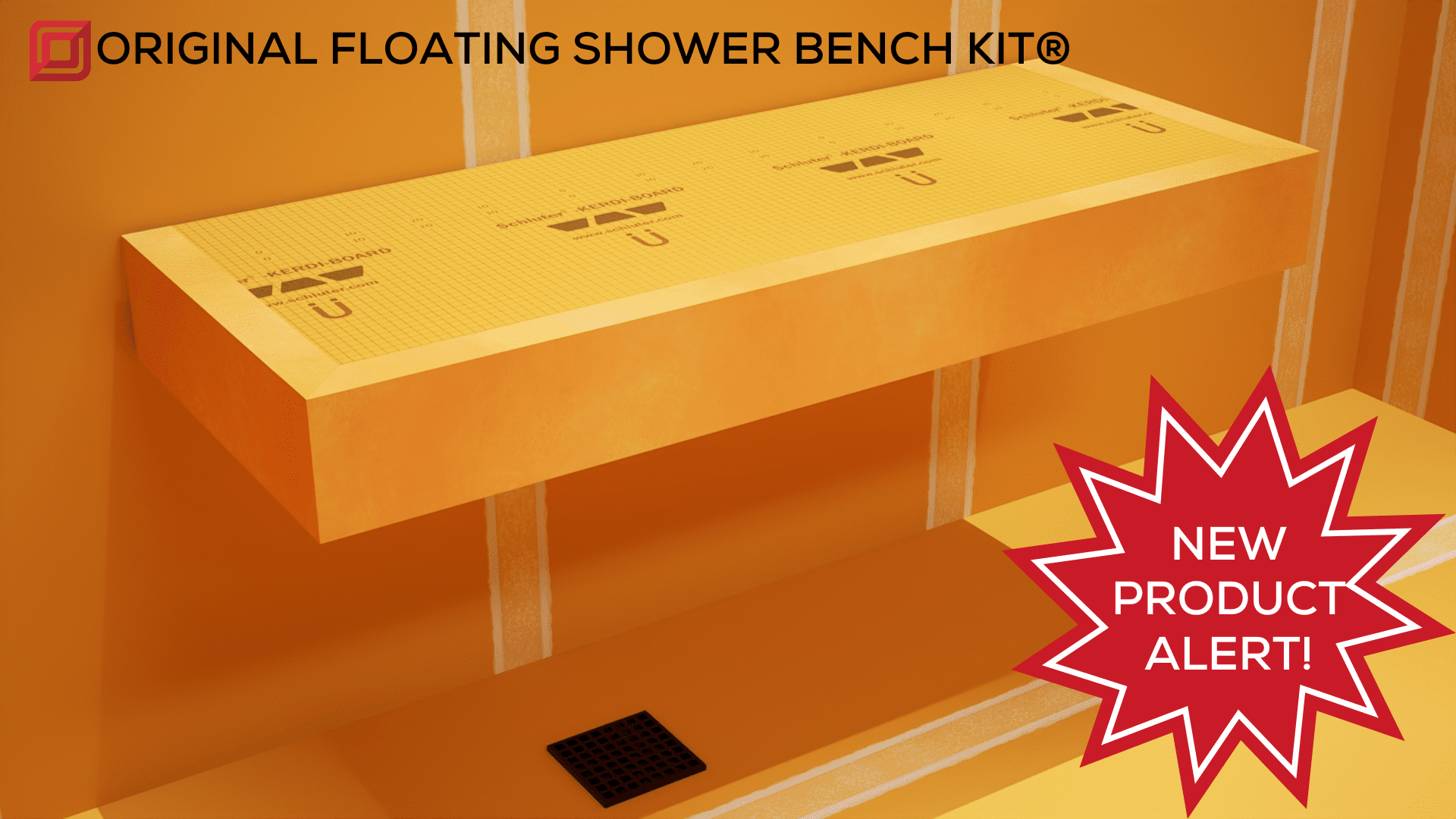 Floating Shower Bench Kit with Orange XPS Foam Board - Original Shower ...