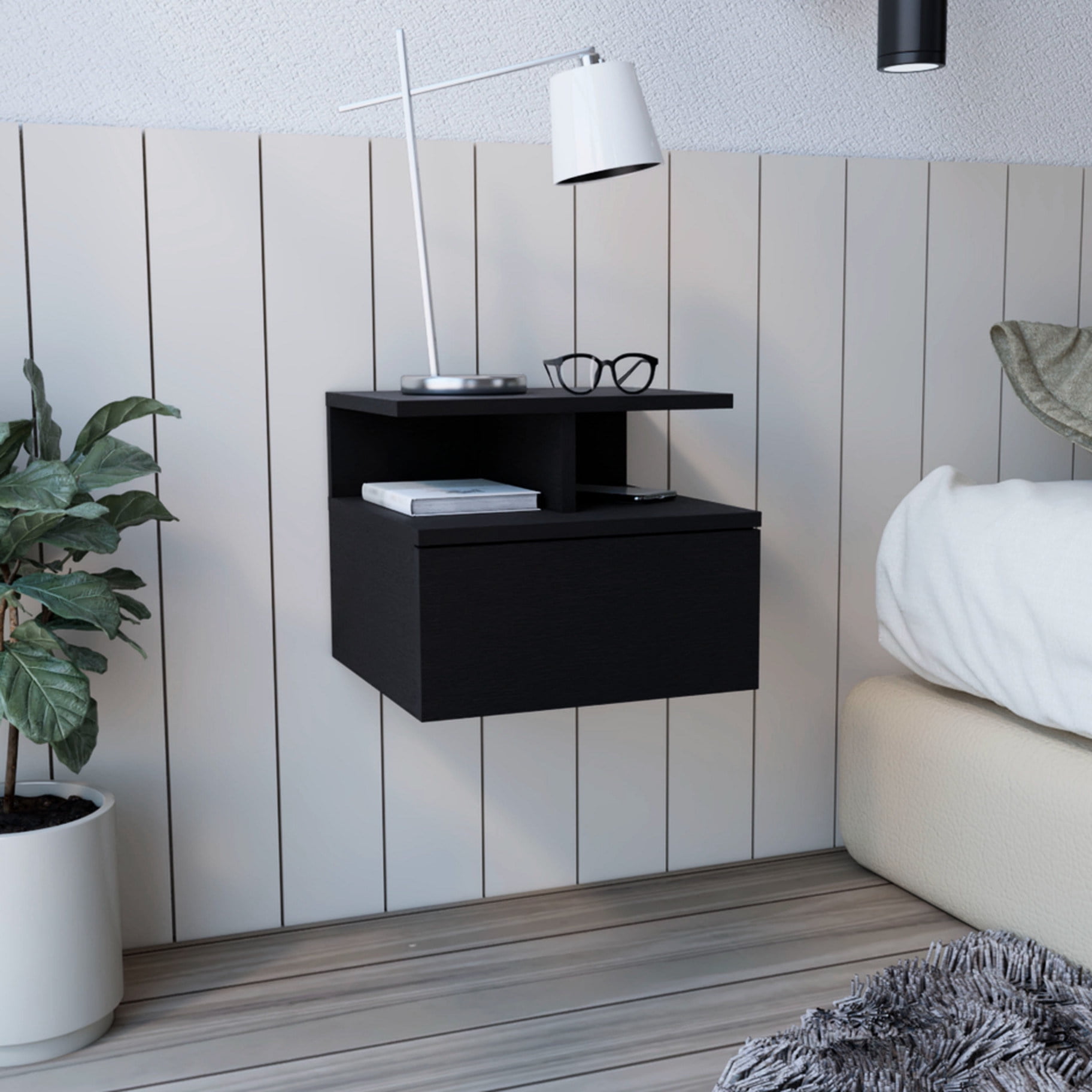 Floating Side Table | Wall Assembly, Suitable for Night Essentials ...