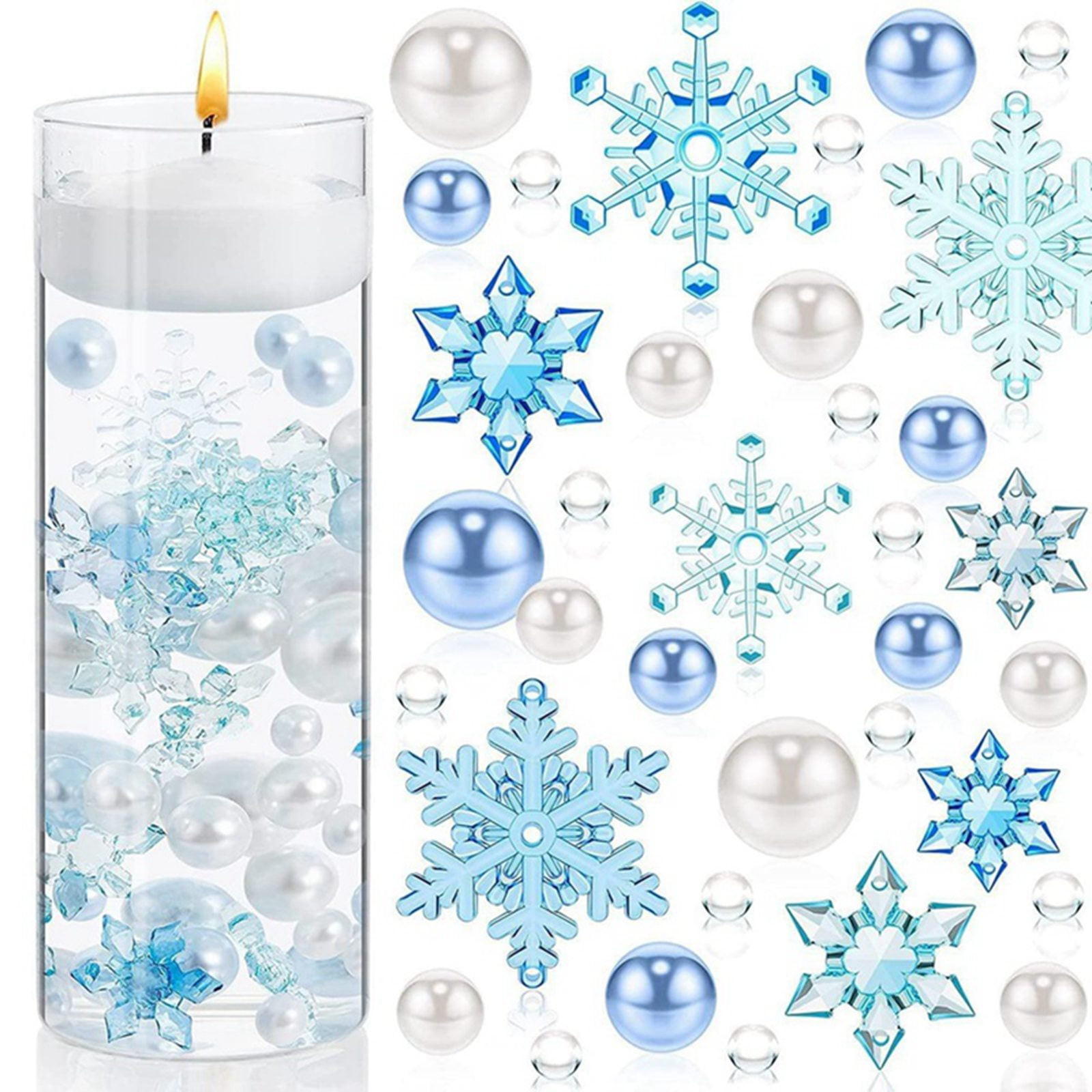 Floating Snowflake Candle Wedding Centerpieces - Faux Snowflake String ...