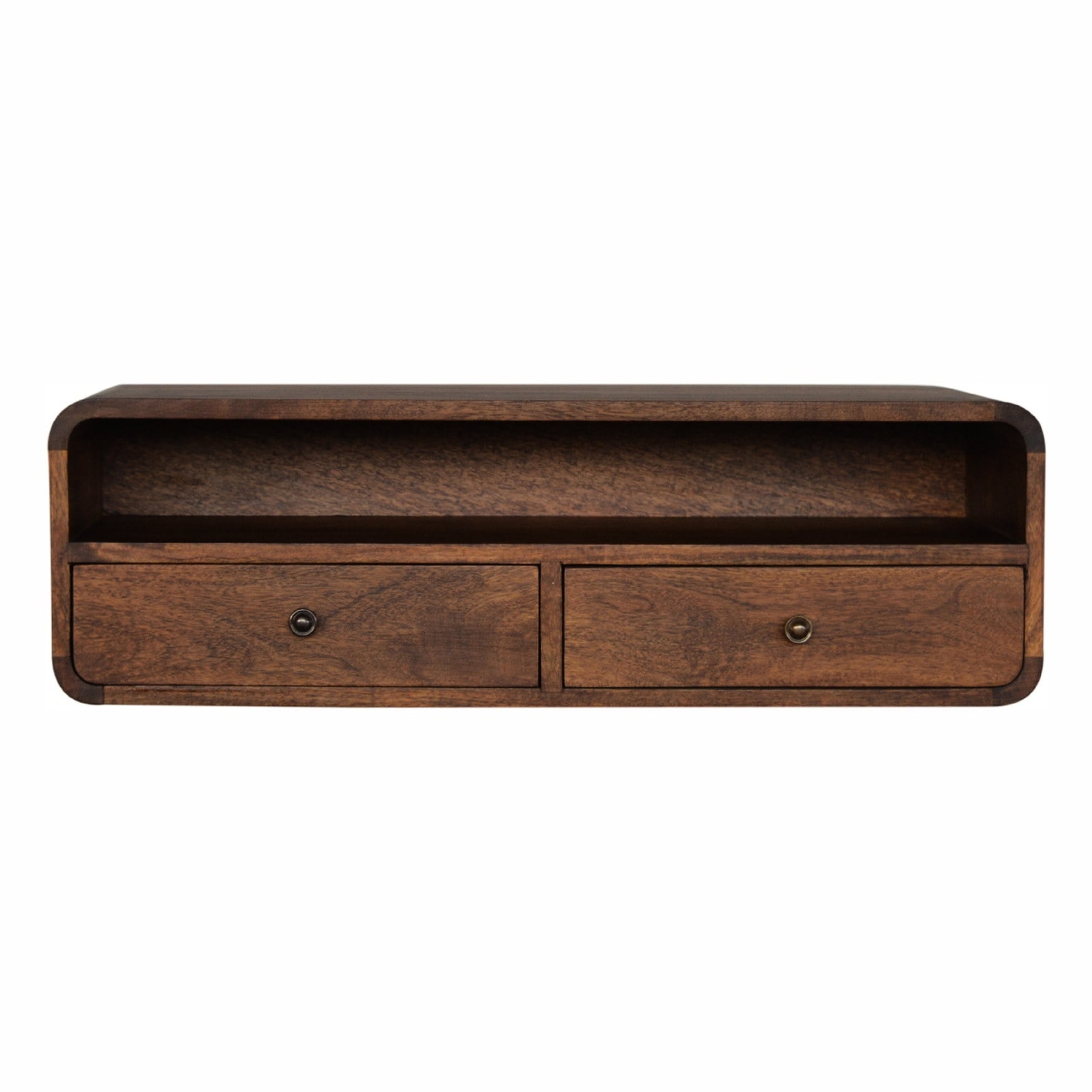 Floating Solid Wood Chestnut Console - Enhance Home with Contemporary ...