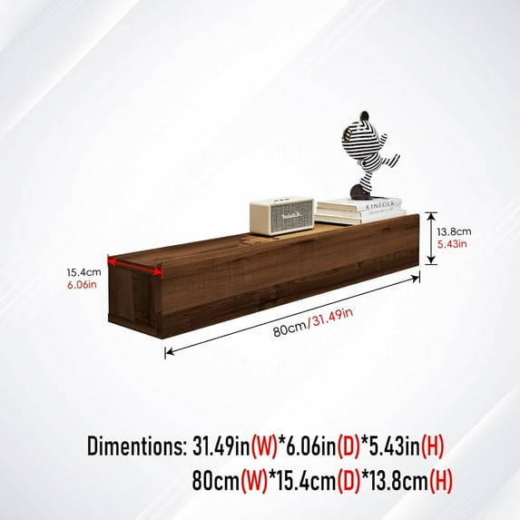 Floating Solid Wood Console Table, 32'' Wall Mounted Narrow Entryway ...